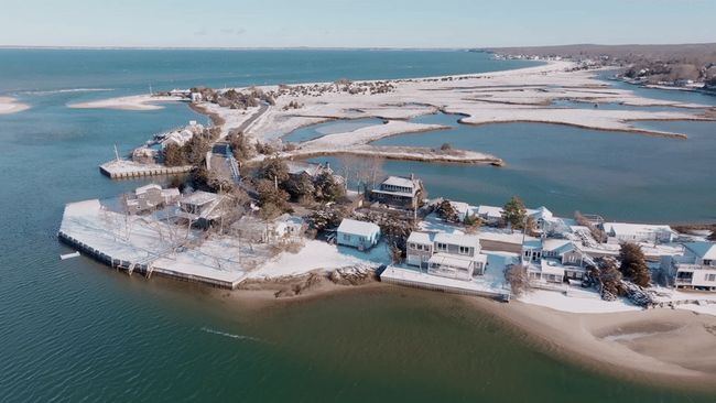 Snow Covers Hamptons Following Winter Storm