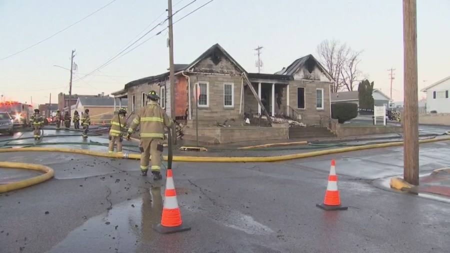 Fire collapses roof at Henderson funeral home