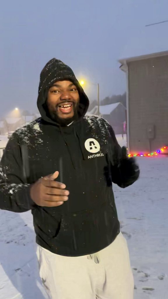 Florida man joyfully plays in snow for first time at age 39