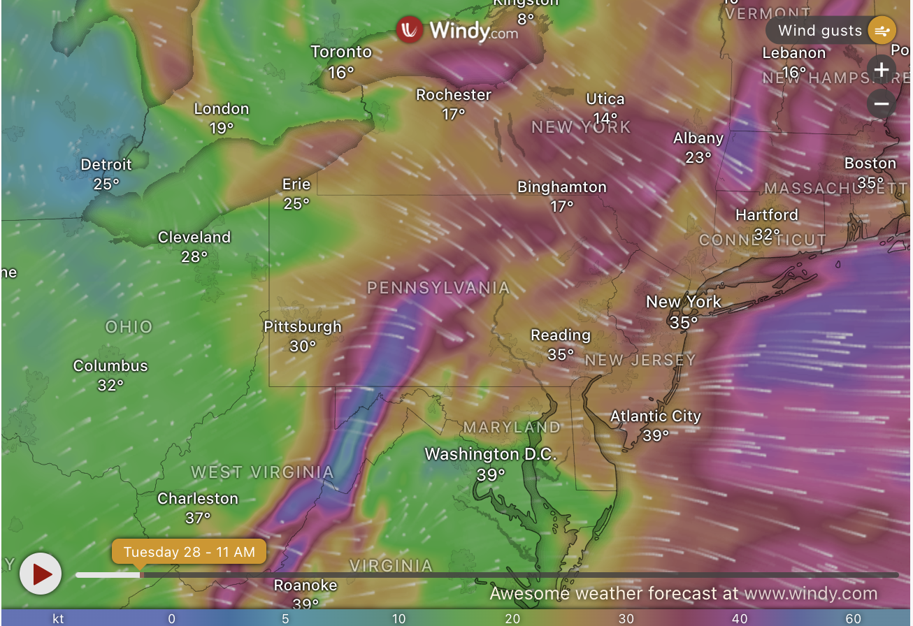 West Virginia Warned of Possible Widespread Power Outages From High Winds