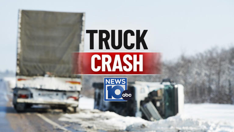 Tractor-trailer rollover on Thruway near Amsterdam