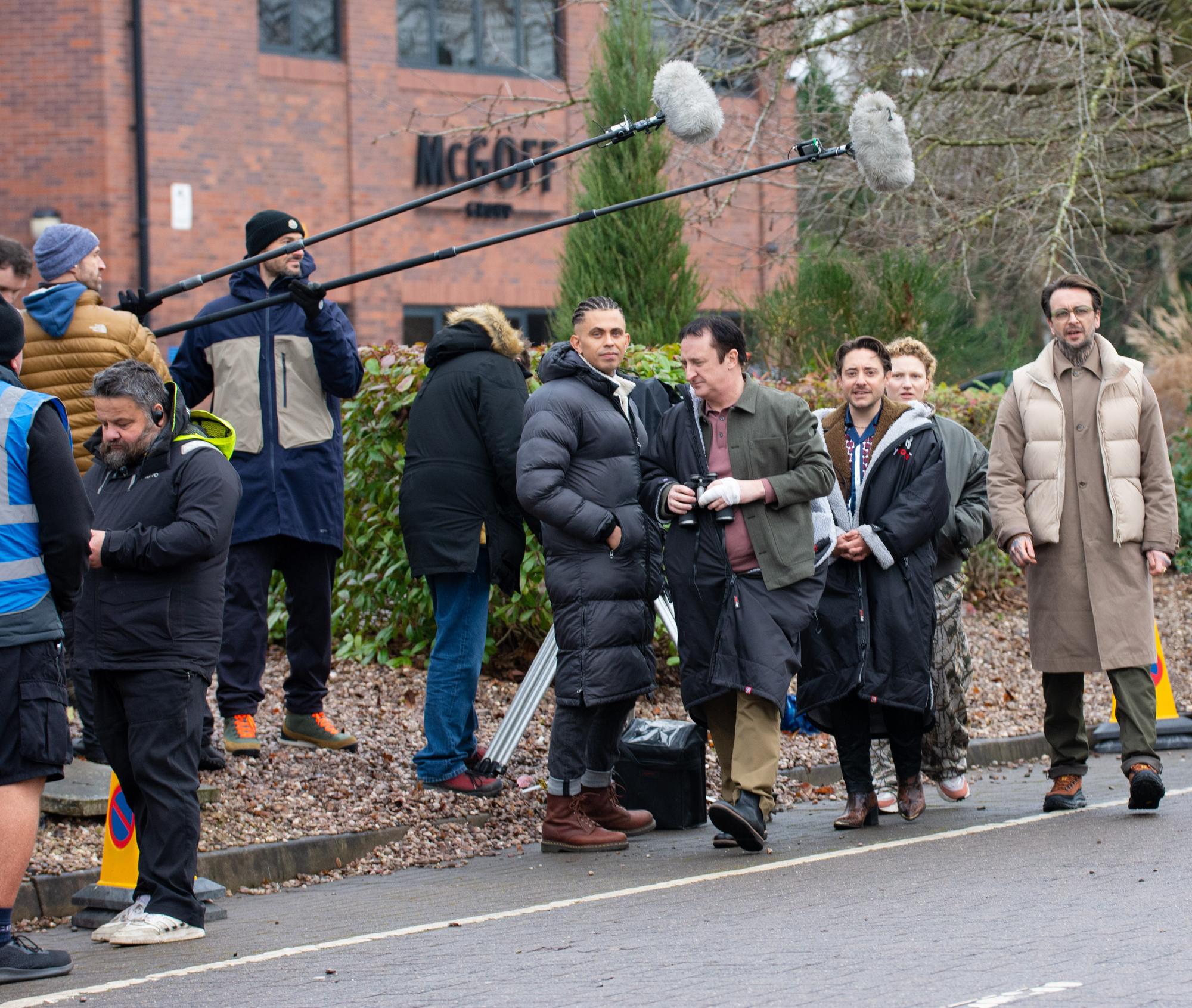 Rotherham star Ryan Sampson snapped shooting Brassic scenes