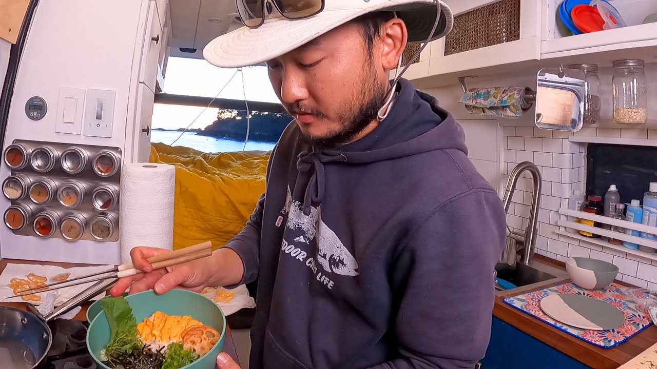 GOURMET UDON In My VAN & Coastal Foraging UNI(Sea Urchin)