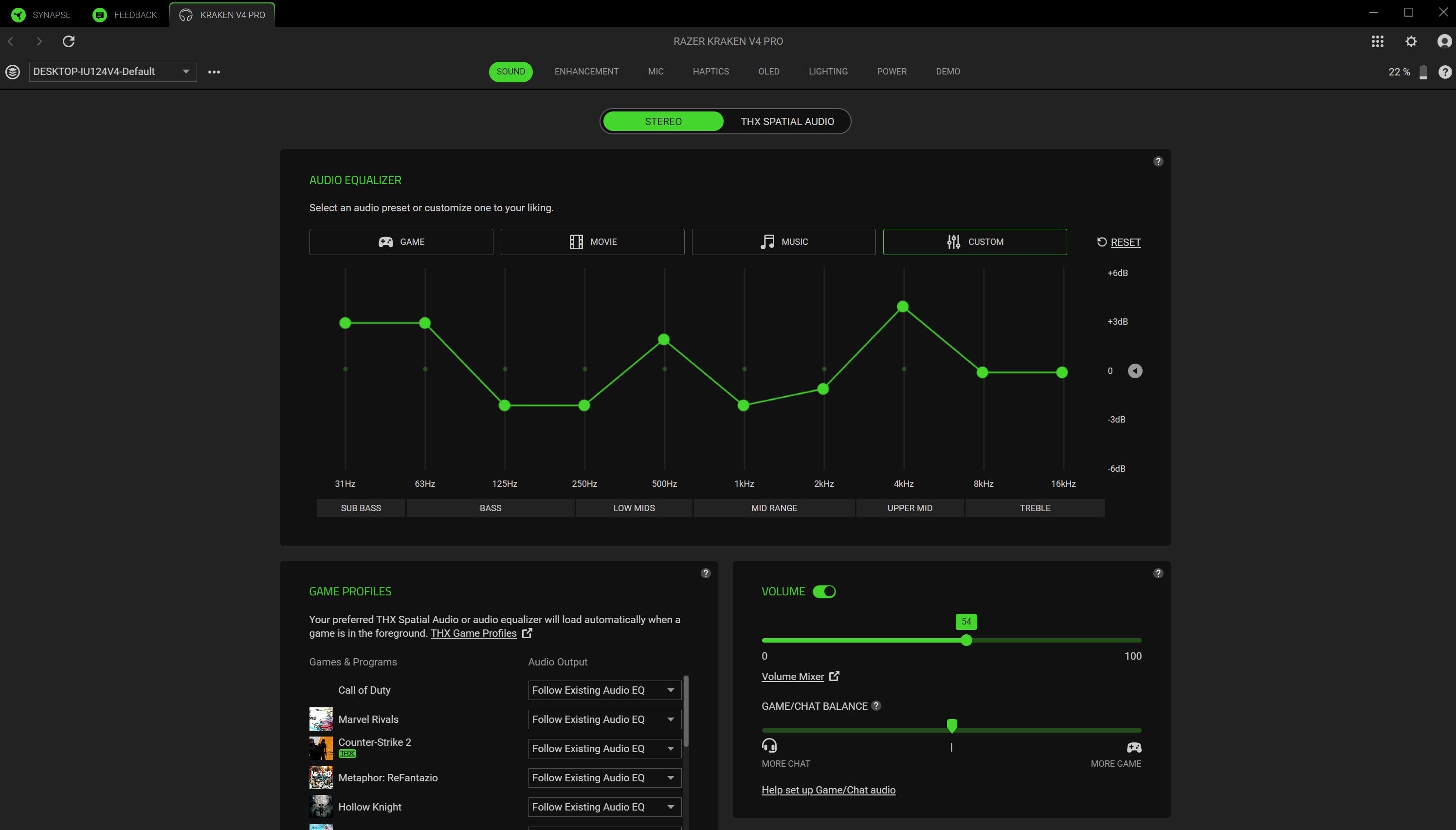 Razer Kraken V4 Pro - Software