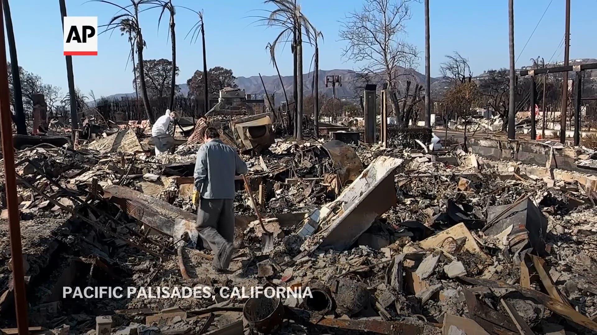 Pacific Palisades wildfire survivors return to burned homes