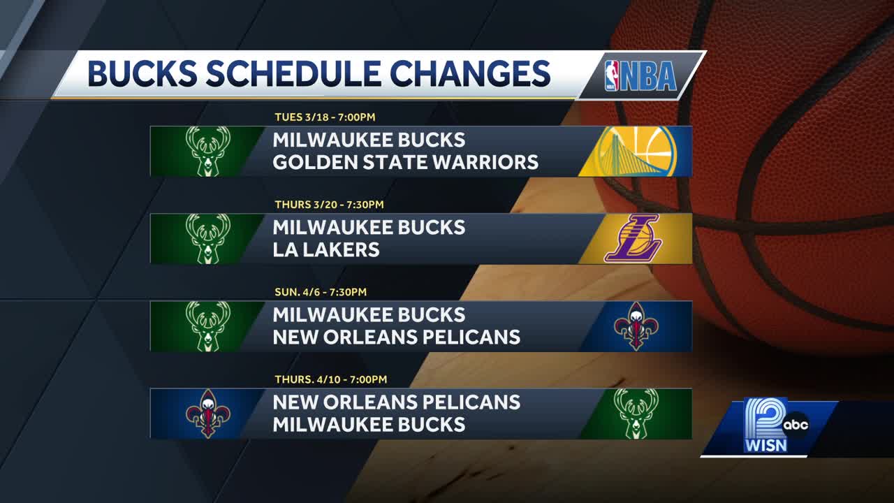 Milwaukee Bucks announce changes to upcoming game dates
