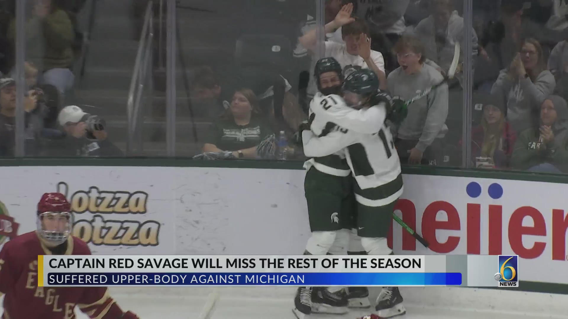Michigan State captain Red Savage will miss the rest of the season due ...