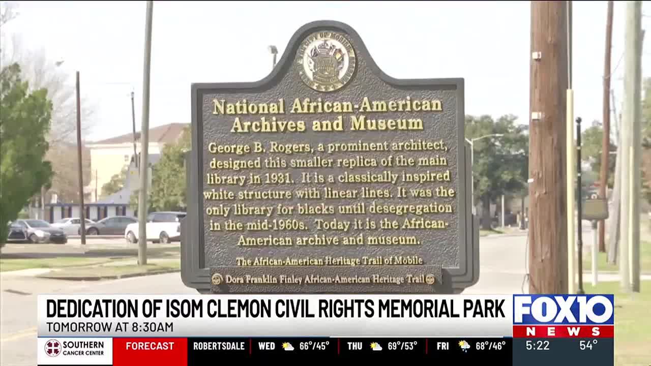 Isom Clemon Civil Rights Memorial Park to take place Wednesday