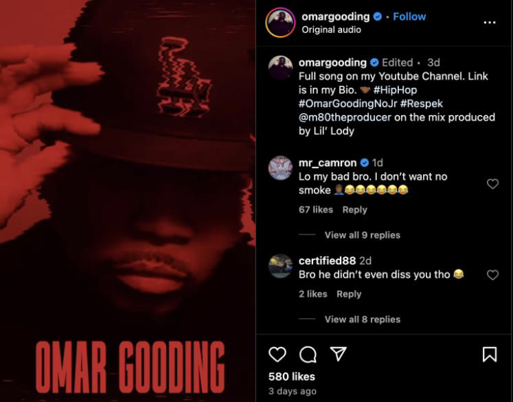 Omar Gooding Fires Back at Cam’ron with Diss Track ‘Fix Ya Mouth’