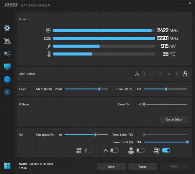 Overclocking NVIDIA GeForce RTX 5090 Founders Edition