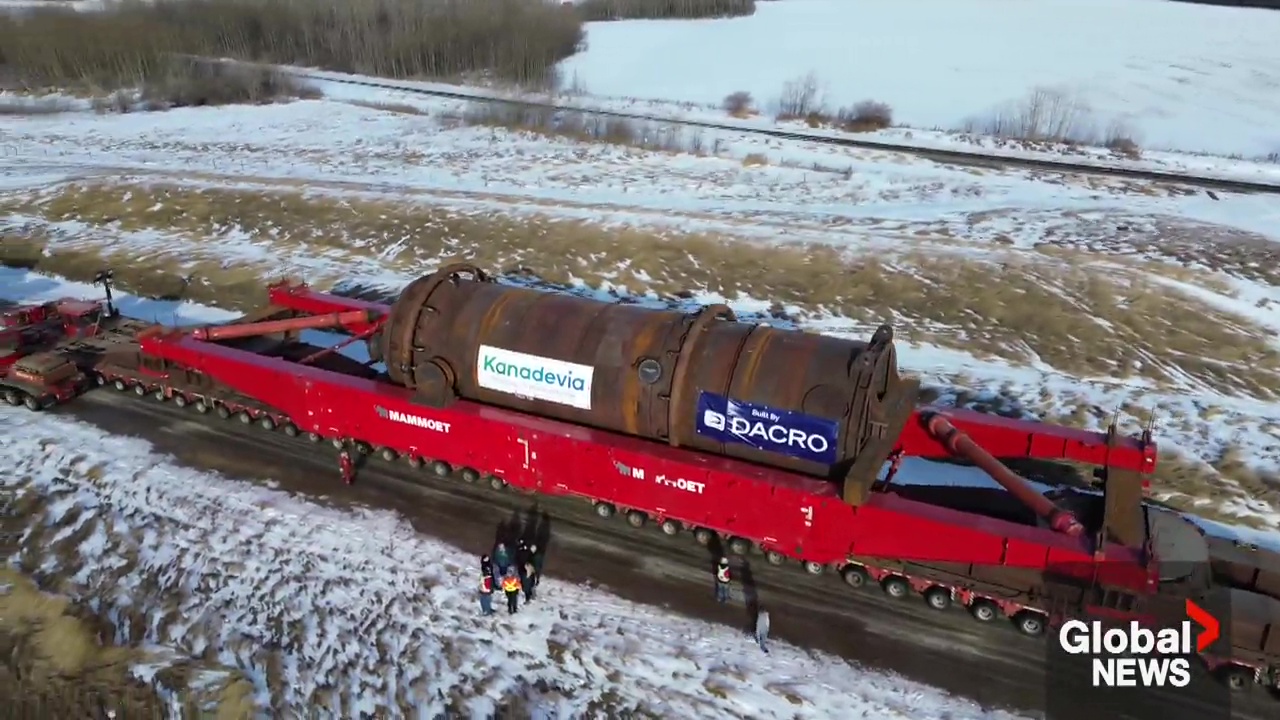Large load an impressive sight on highways near Edmonton