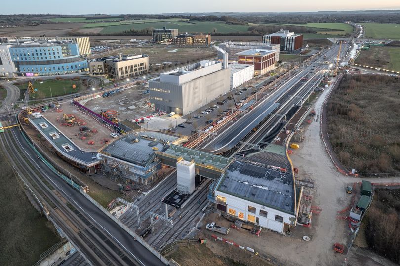 Cambridge South station from above as project aims for 2025 opening