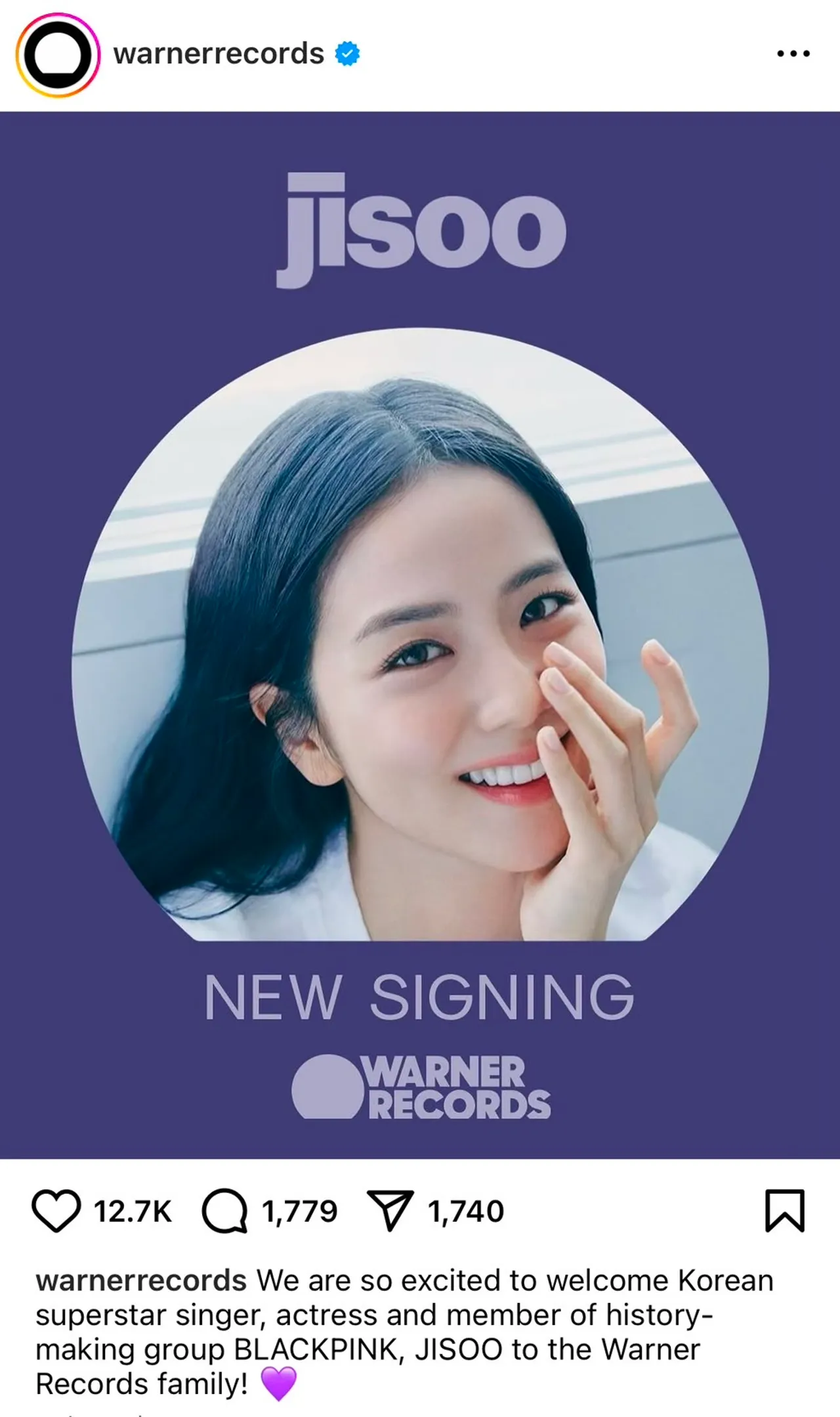 เซอร์ไพรส์ จีซู BLACKPINK เซ็นสัญญาเป็นศิลปินเดี่ยว ค่ายใหญ่ Warner Records