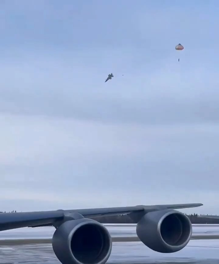 £65,000,000 fighter jet crashes and explodes in fireball at air force base