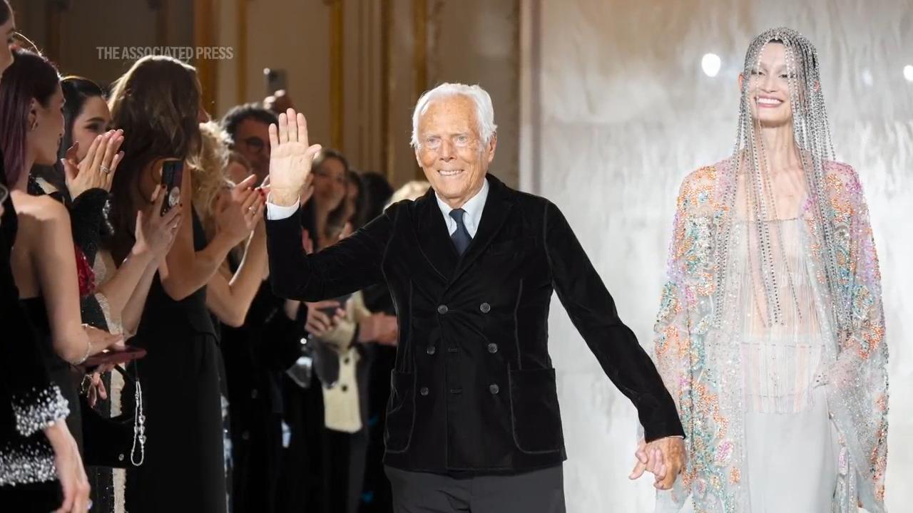 Giorgio Armani, 90, celebrates with Paris couture and celebrities