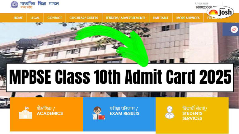 MP Board 10th Admit Card 2025 Out at mpbse.mponline.gov.in: Direct Link ...