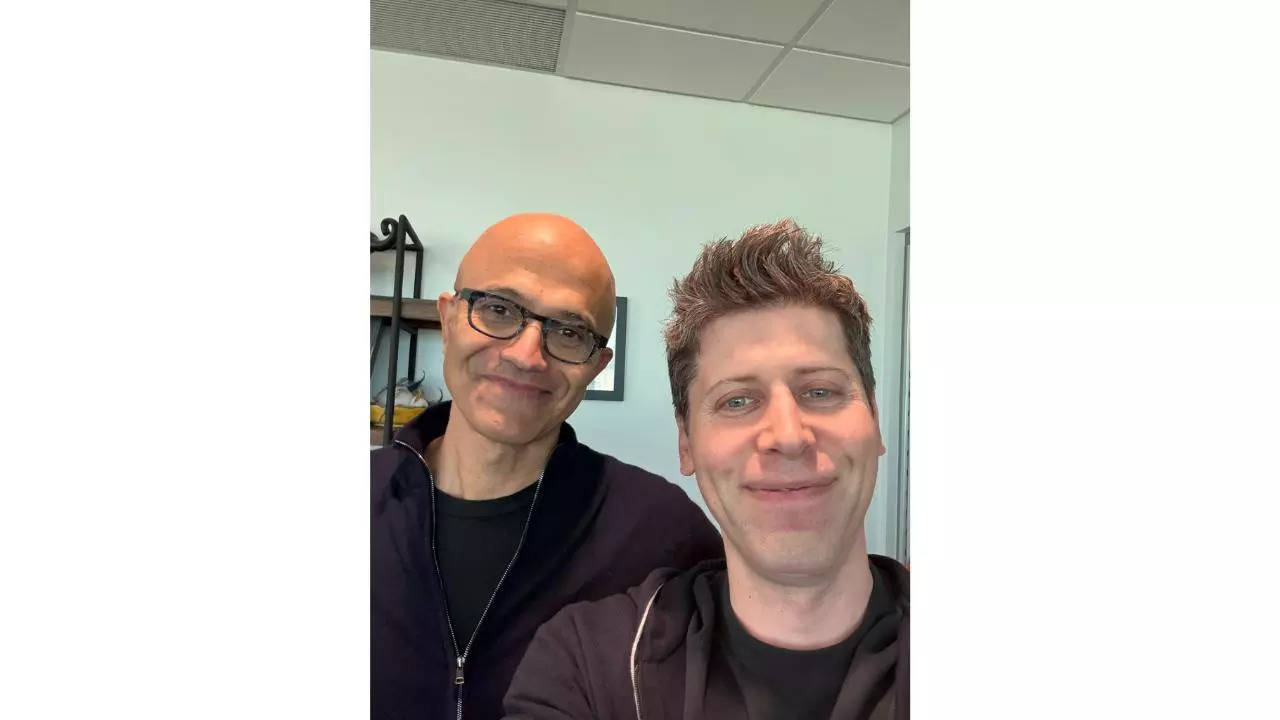 OpenAI CEO Sam Altman shares selfie with Microsoft CEO Satya Nadella ...
