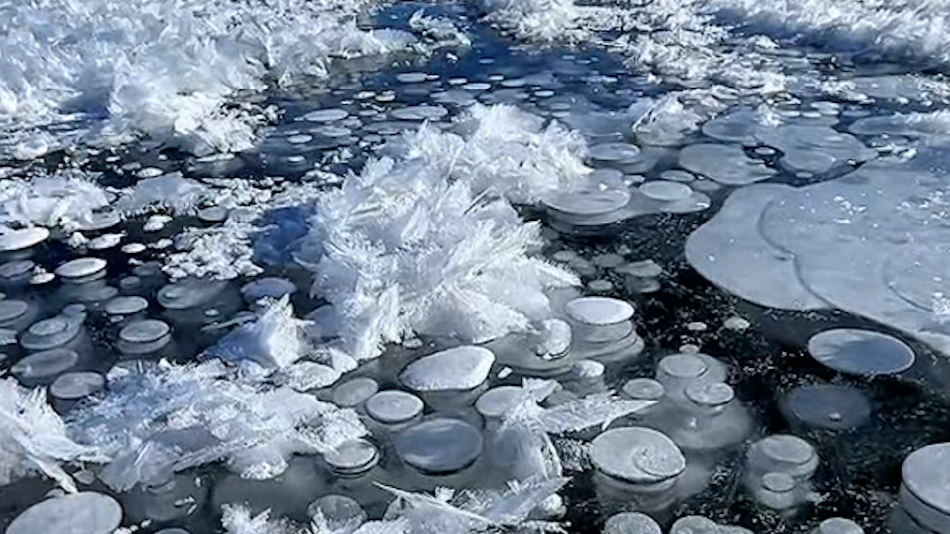 Extreme Conditions Turn Lake Into Frozen Wonderland