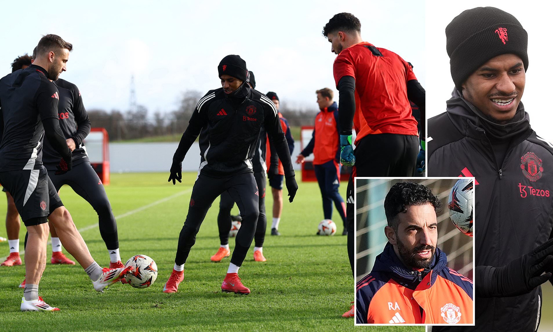 Marcus Rashford spotted in Man United training for the first time since ...