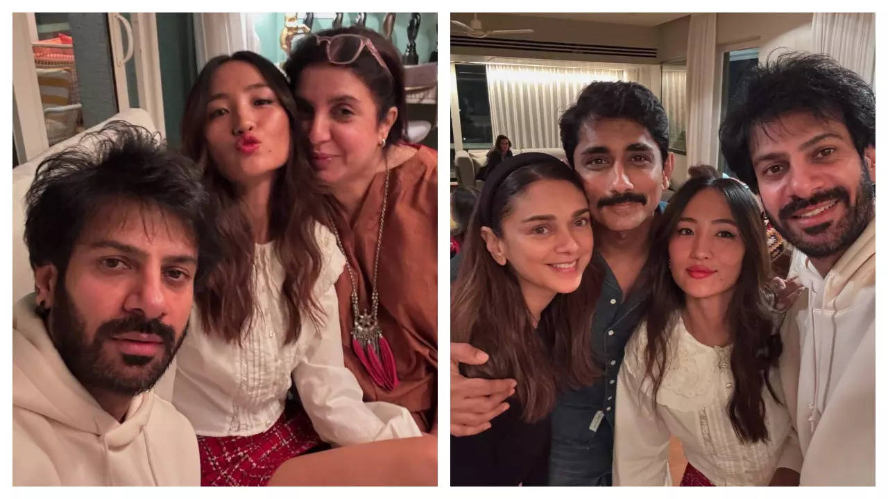 Bigg Boss 18's Chum Darang and Karan Veer Mehra party with Farah Khan ...