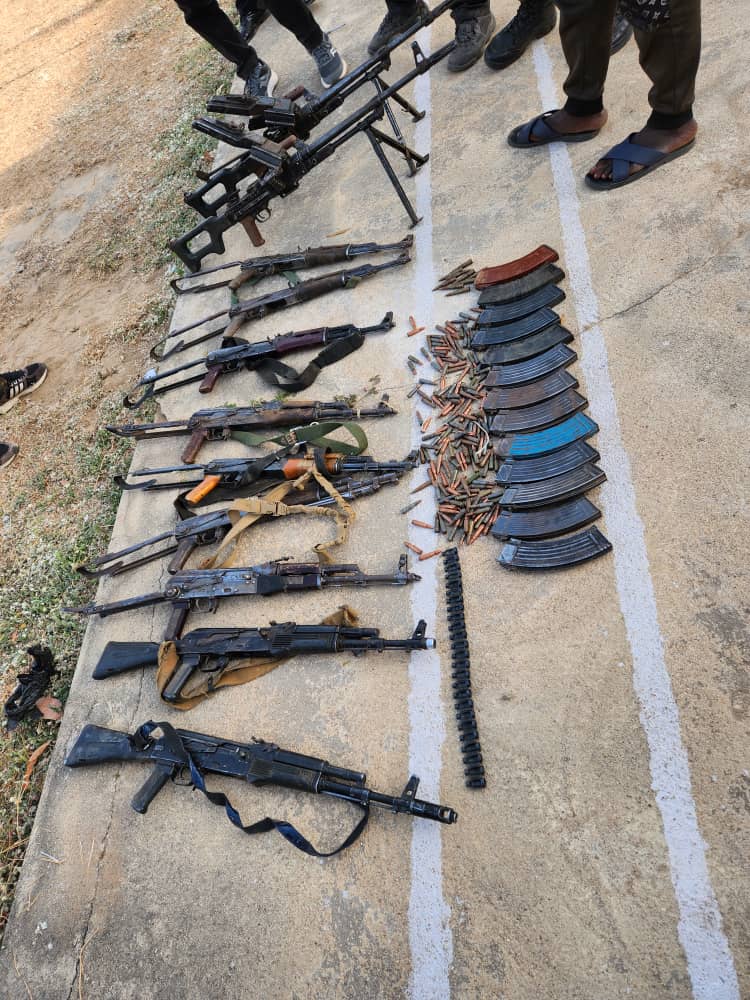 PHOTOS: Zamfara gov inspects arms cache seized by DSS, Army
