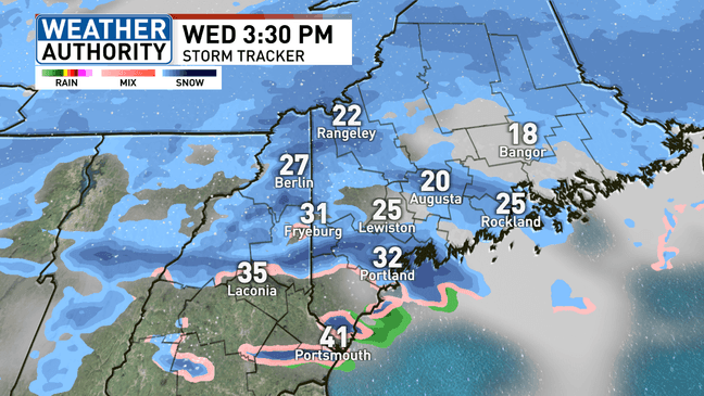 Snowy Wednesday in Maine causes tricky travel conditions, more snow on ...