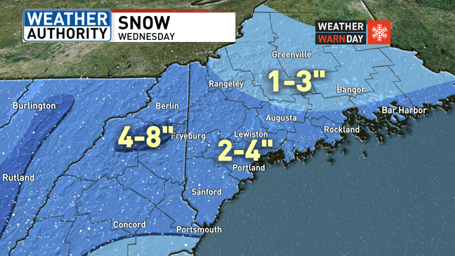 Snowy Wednesday in Maine causes tricky travel conditions, more snow on ...