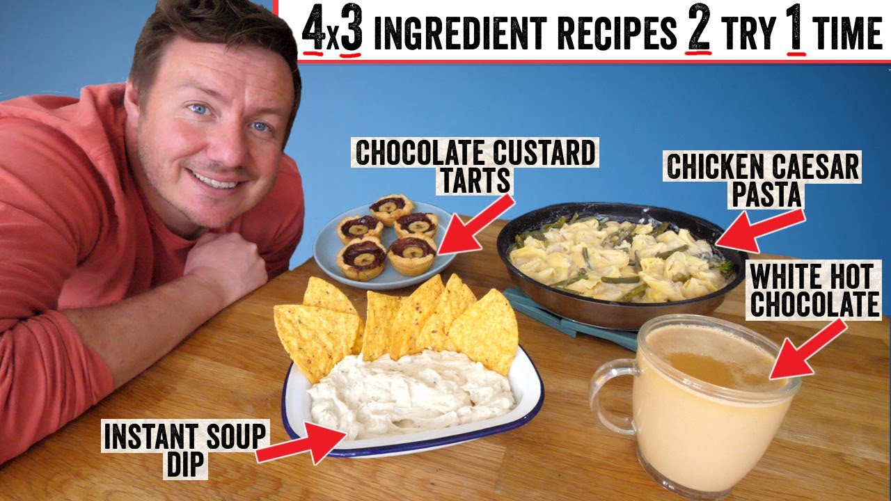 Make a 3 Course Meal & a drink with 3 Ingredients each