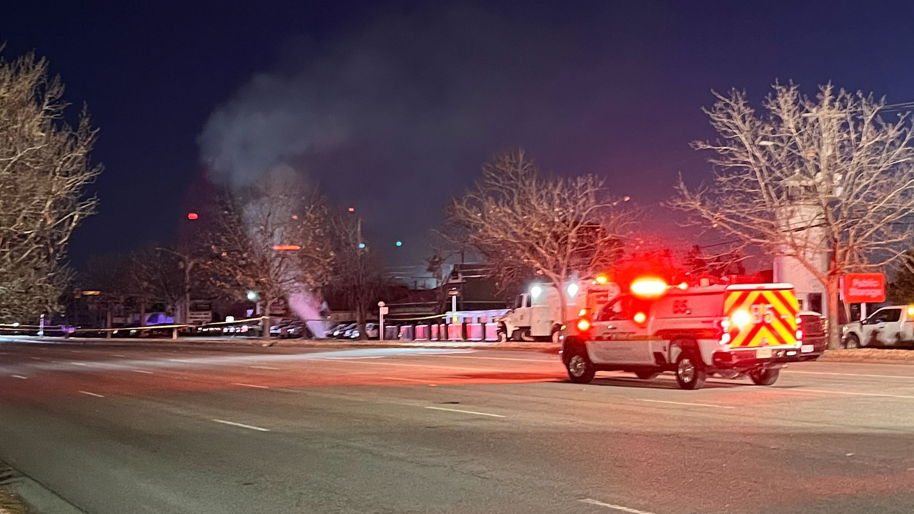 Road closure due to gas line rupture