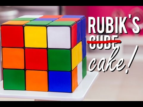 How To Make A RUBIK'S CUBE CAKE!