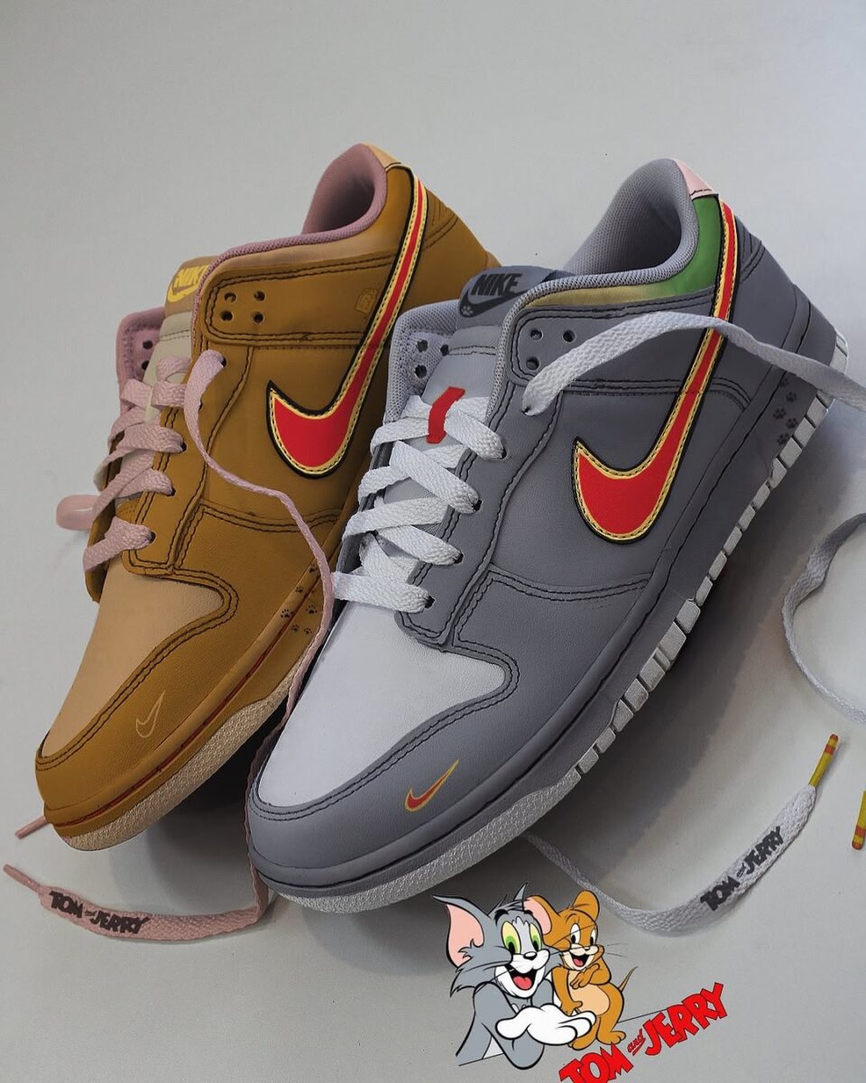 Cartoon Dreams Come True With Tom and Jerry Nike Dunk Low Sneakers