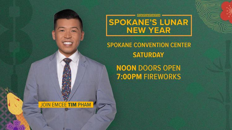 Up with KREM anchor Tim Pham emceeing Spokane Lunar New Year event