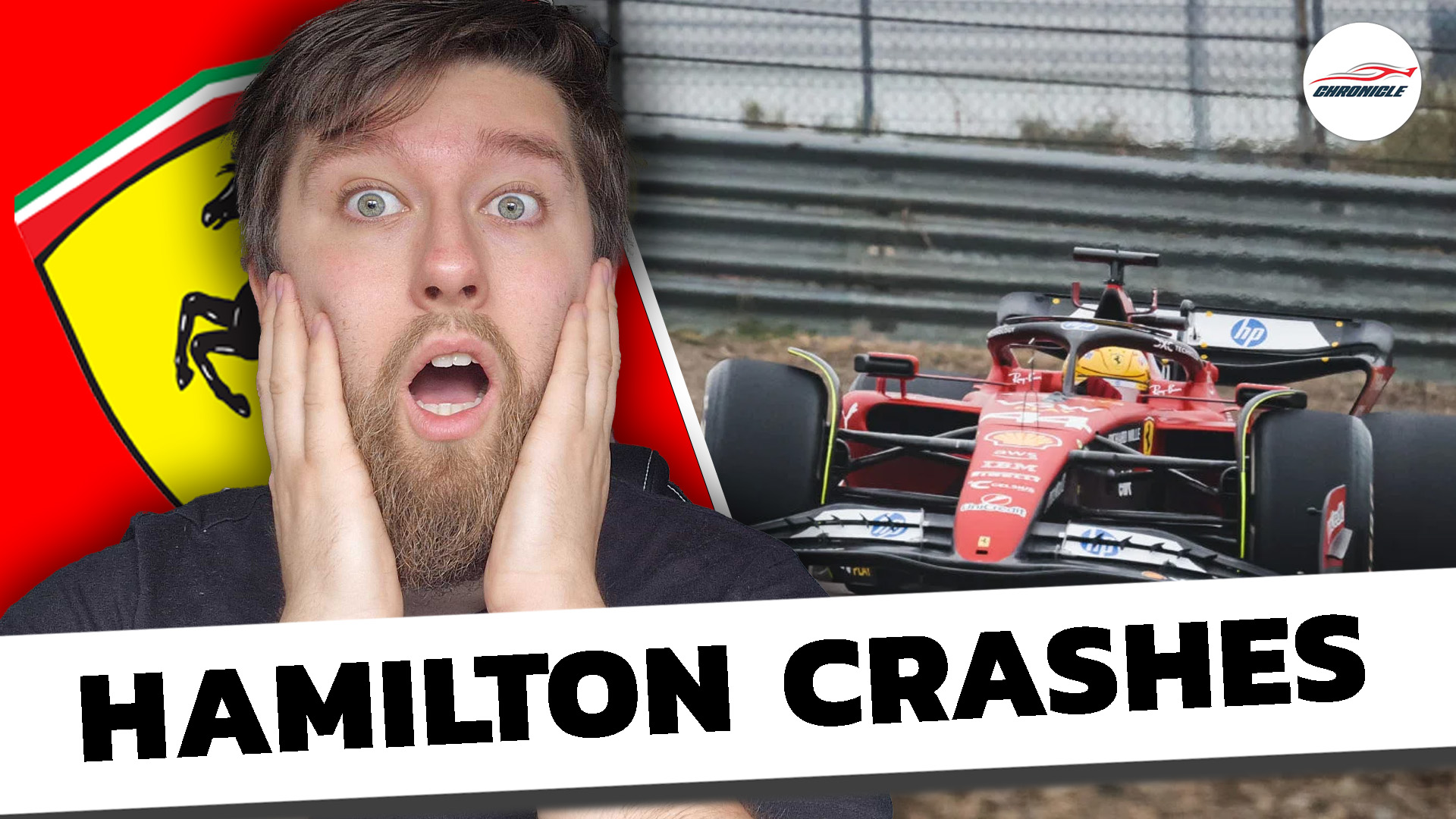 Lewis Hamilton Crashes Ferrari F1 Car While Testing in Barcelona