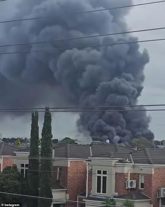 Firefighters battle raging factory fire in Melbourne