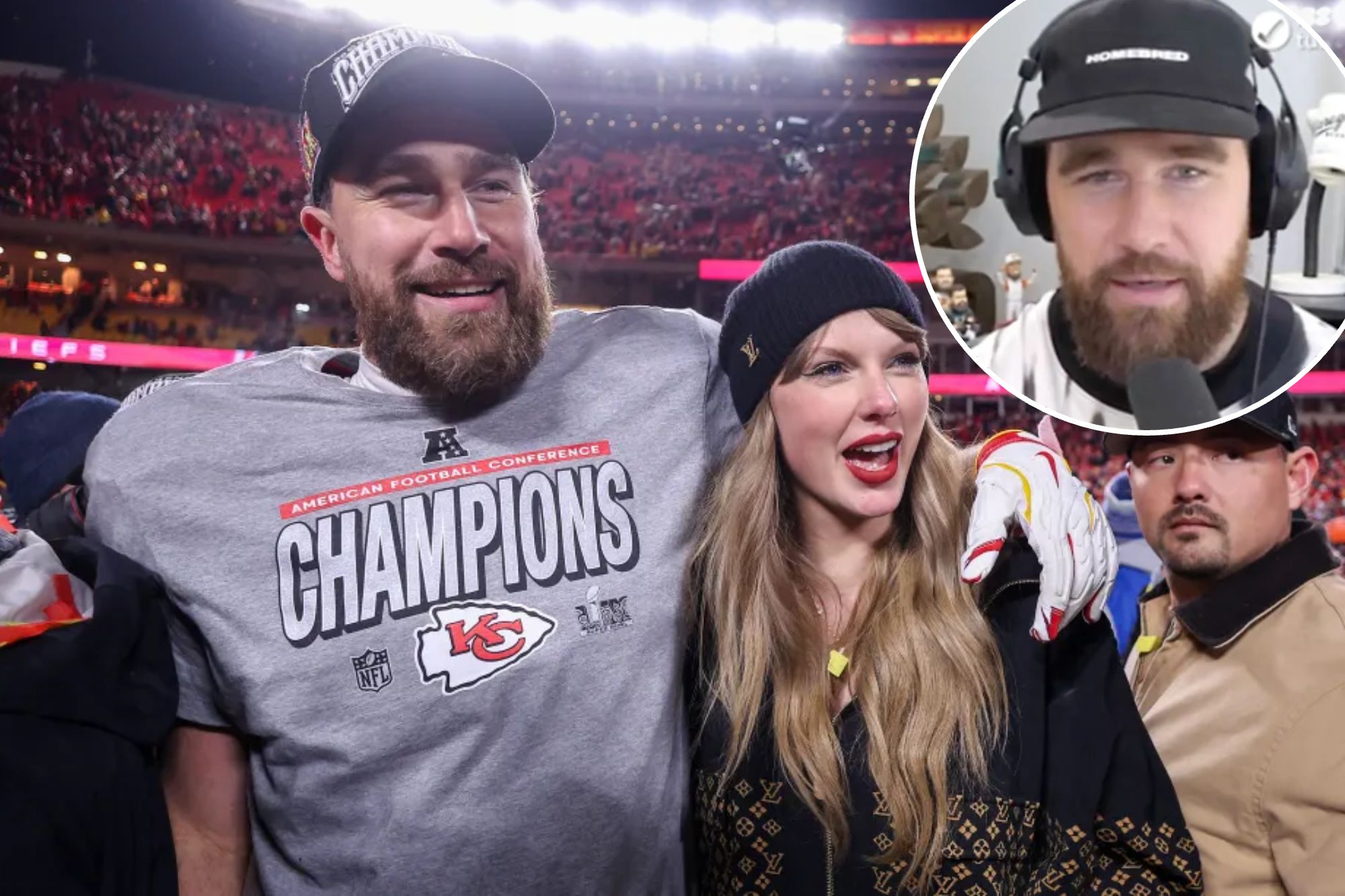 Taylor Swift listens to boyfriend Travis Kelce’s ‘New Heights’ podcast ...