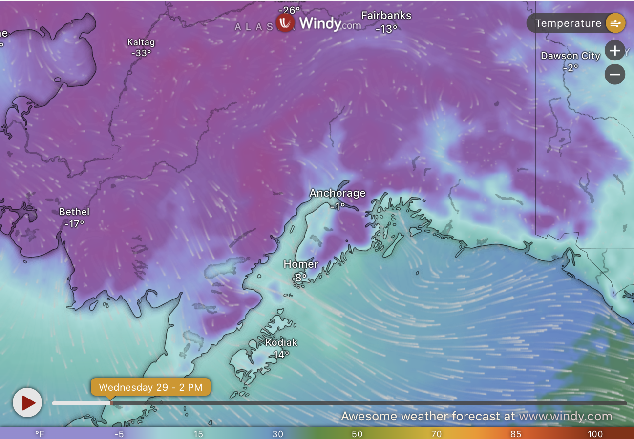 Alaska Blizzard Conditions Could Bring Wind Chill to -50