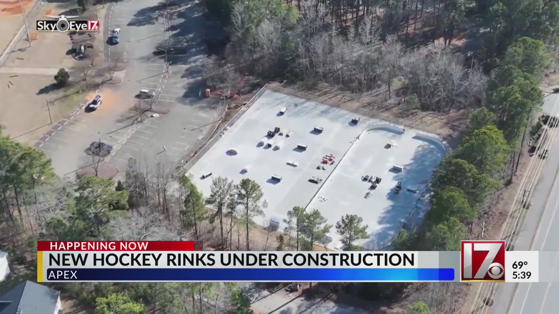 Street hockey rinks under construction in Apex