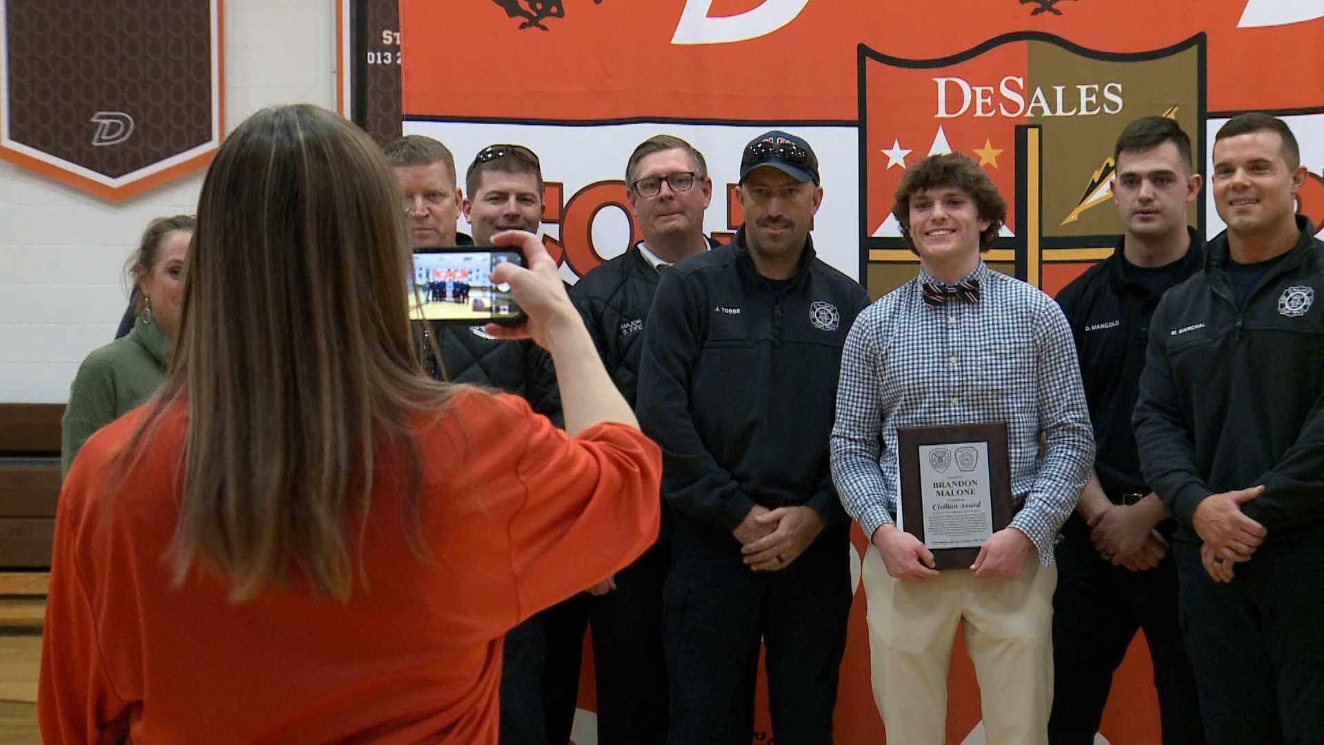 DeSales High School senior honored after saving two girls from frozen lake