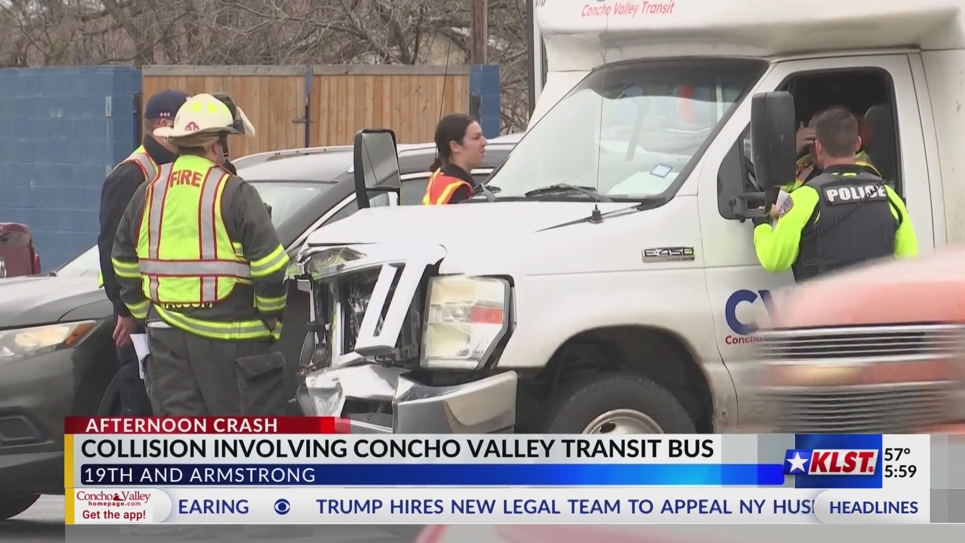 Concho Valley Transit bus gets into a collision