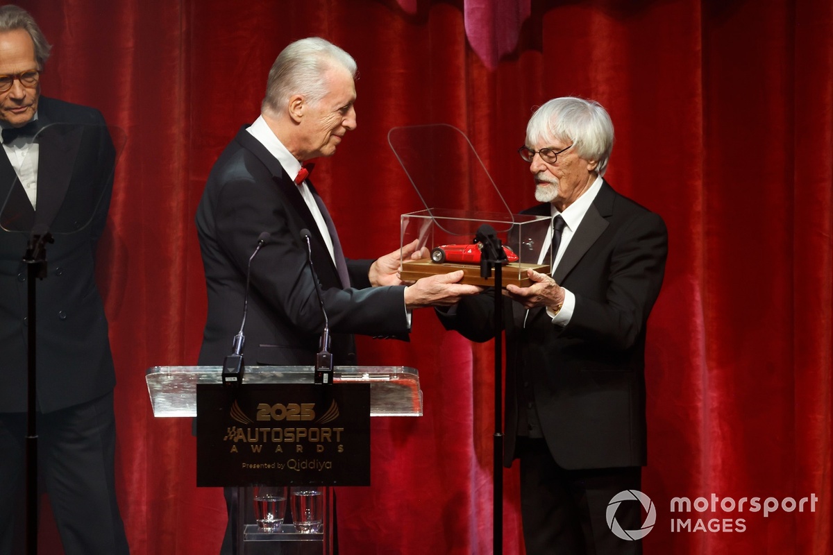 Bernie Ecclestone collects 75th anniversary honouree prize at Autosport ...