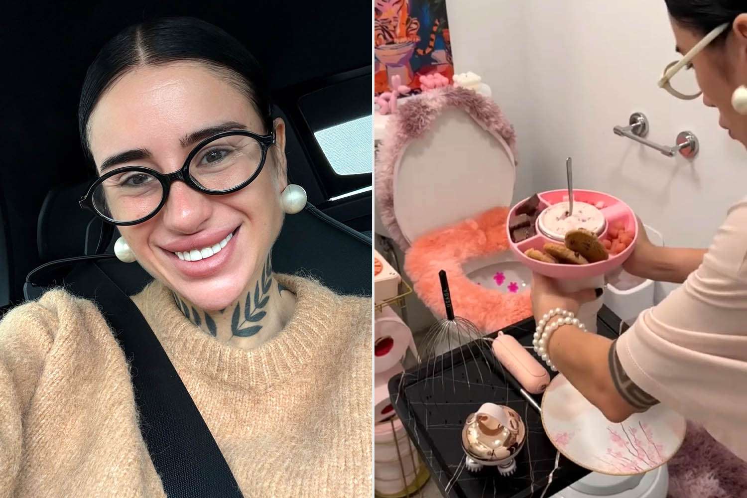 Woman Spends $700 and Hours Creating Over-the-Top Toilet Decor: 'Your ...