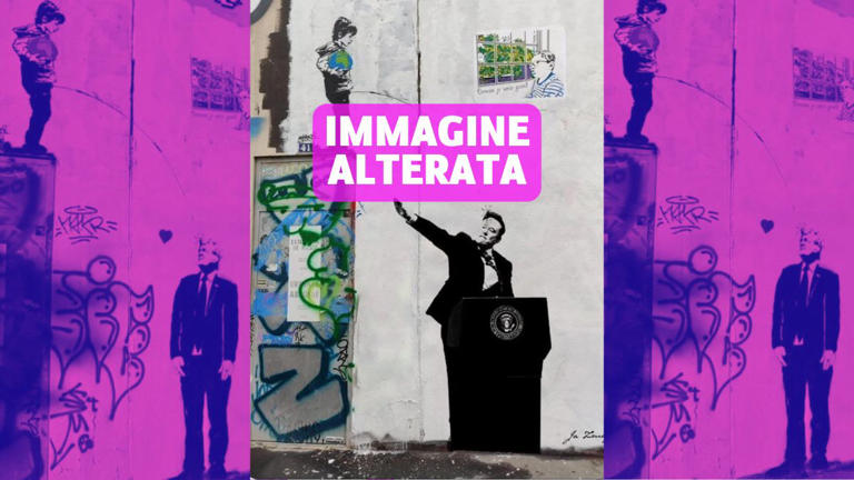 Il falso murale di Banksy e il bambino che urina su Elon Musk con il ...