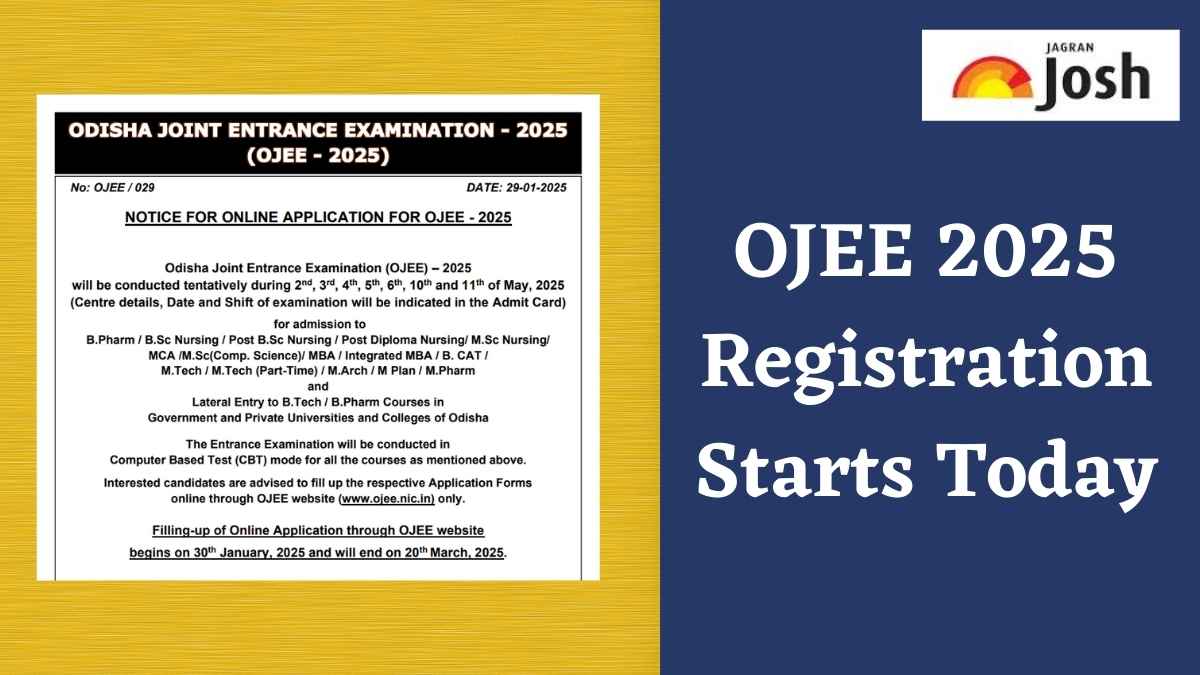 OJEE 2025 Registration: Begins at ojee.nic.in, Direct Link to Apply Here