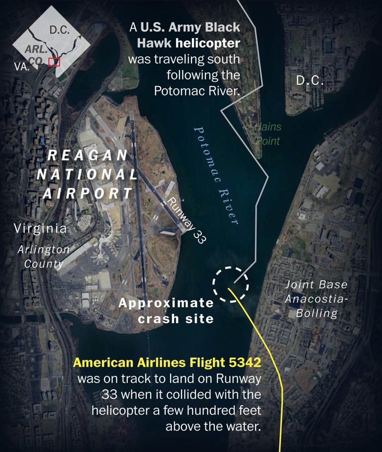 American Airlines plane collides with helicopter in D.C., crashes into ...