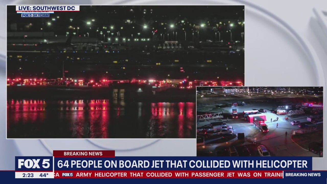 Major staging area set up near site of DCA crash