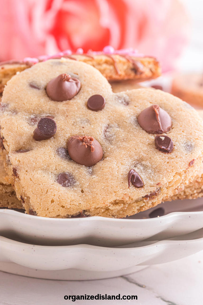Heart Shaped Chocolate Chip Cookies