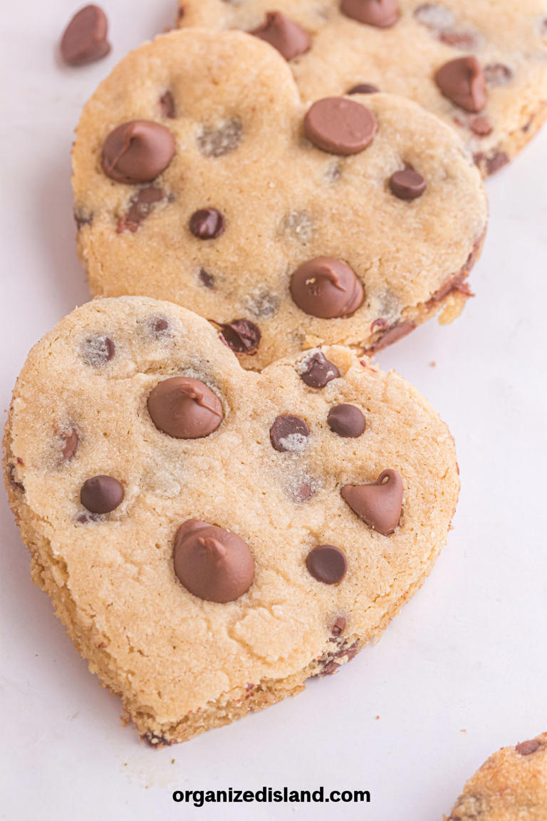Heart Shaped Chocolate Chip Cookies