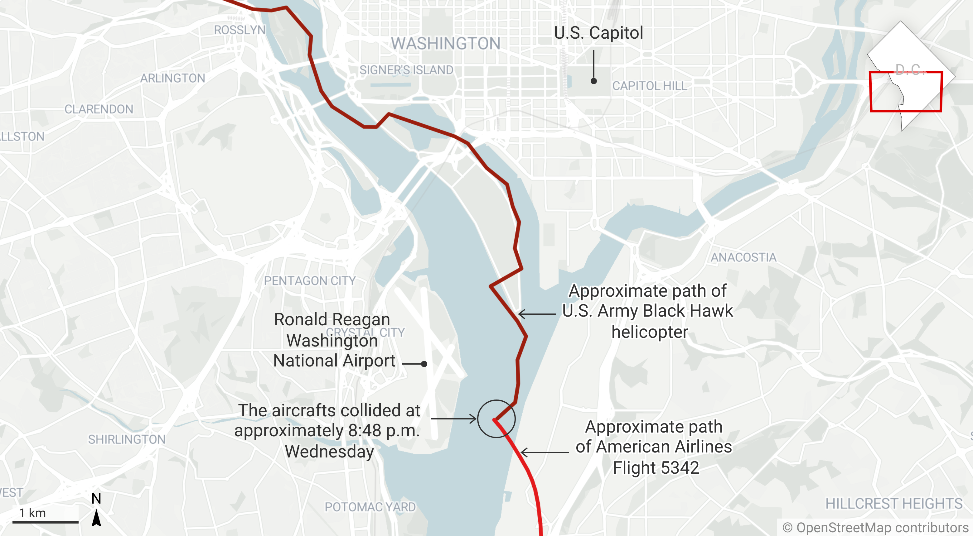 Map: See the paths of the plane and military helicopter that collided ...