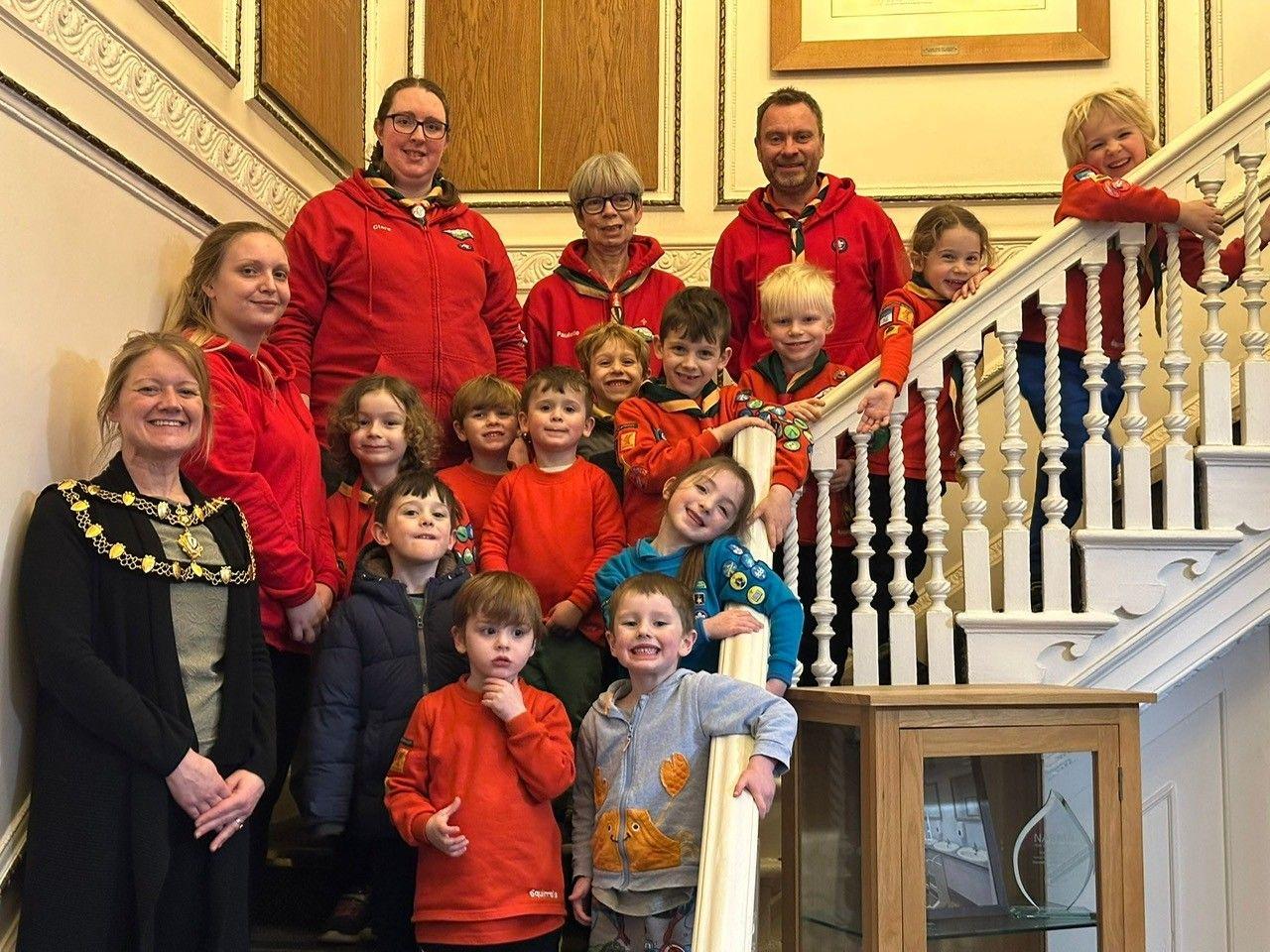 Dunstable Squirrels meet Mayor Louise O'Riordan at town council offices
