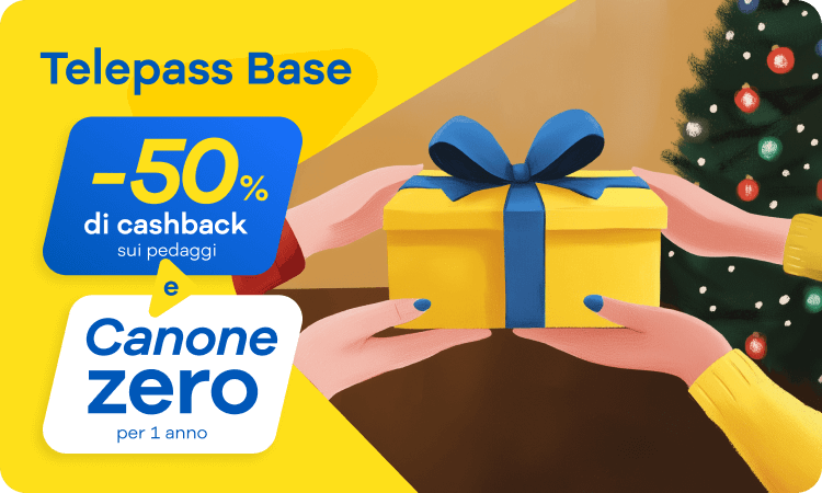 Telepass Base: ricevi un anno di canone gratis e il 50% di cashback